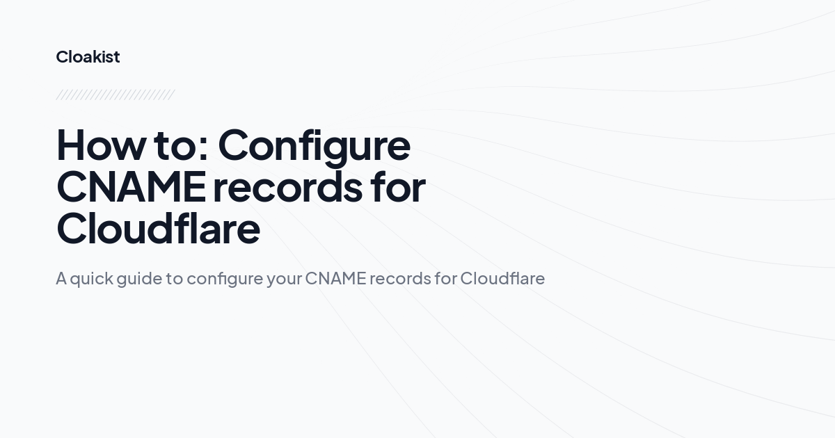 How To Configure Cname Records For Cloudflare
