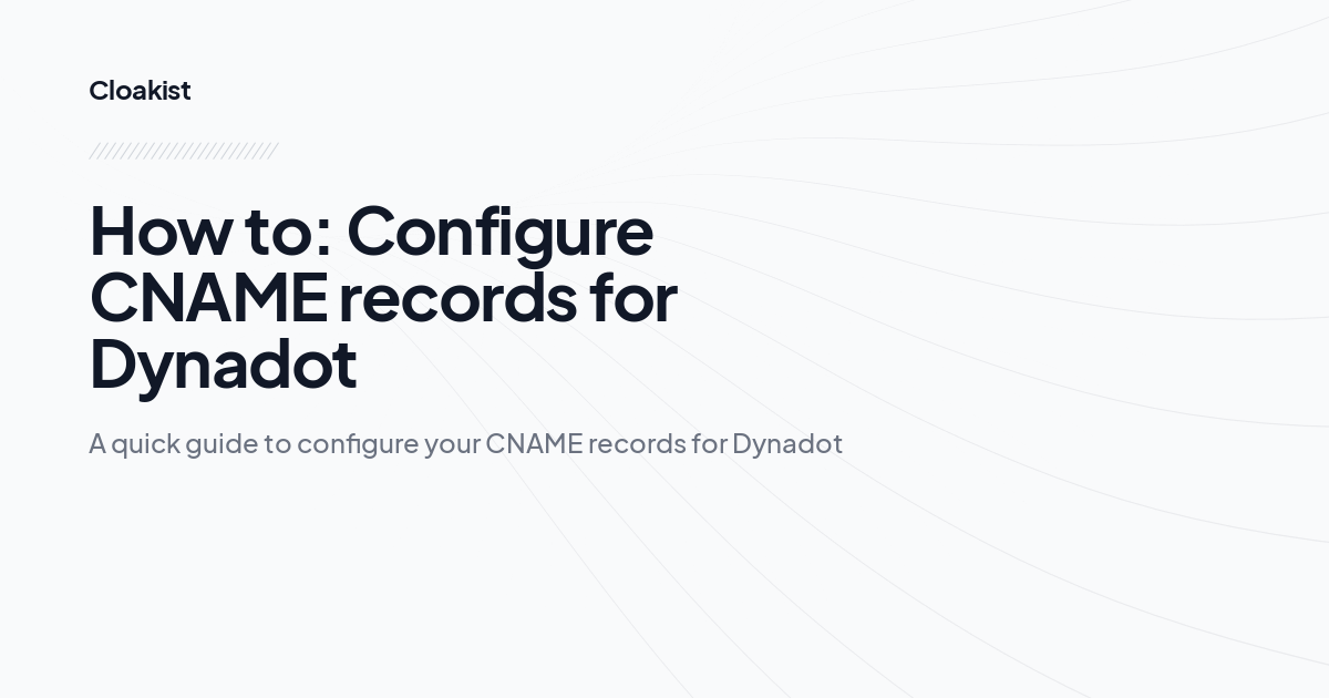 How to: Configure CNAME records for Dynadot