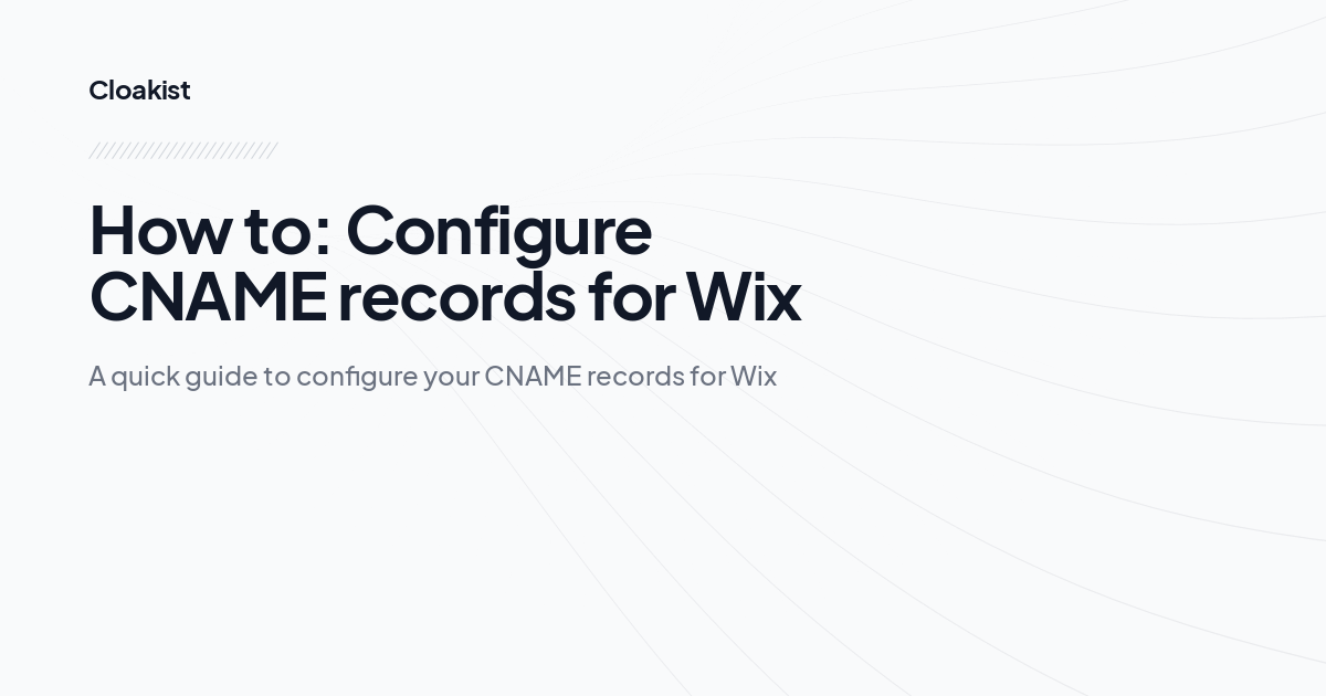 How to: Configure CNAME records for Wix