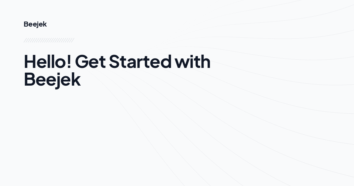 Hello! Get Started with Beejek