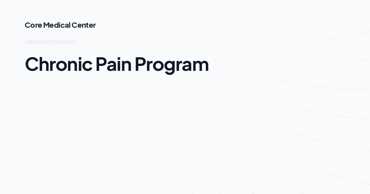 Chronic Pain Program