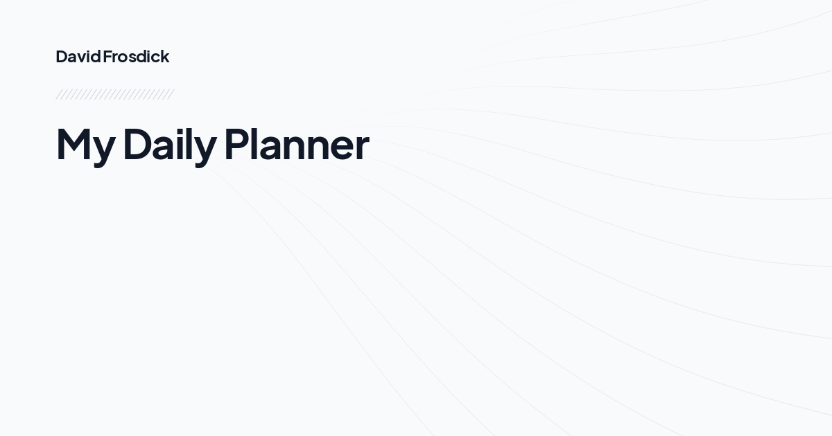 My Daily Planner