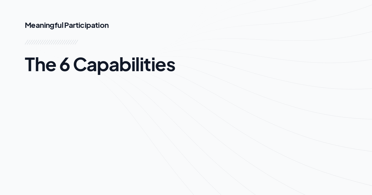 The 6 Capabilities