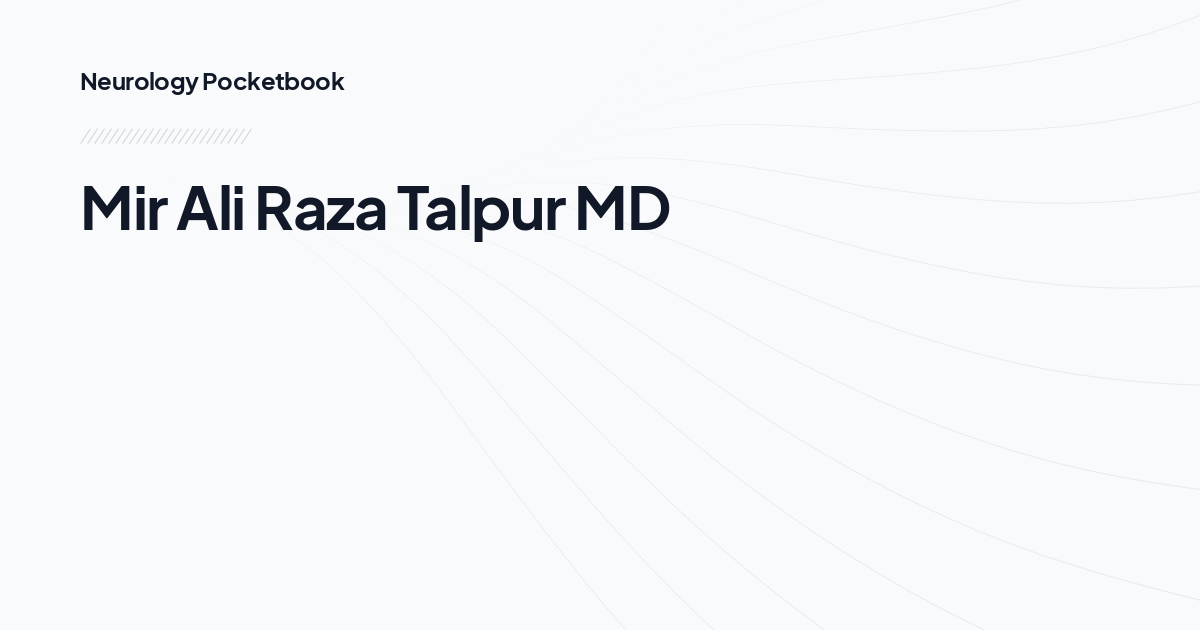 Mir Ali Raza Talpur MD